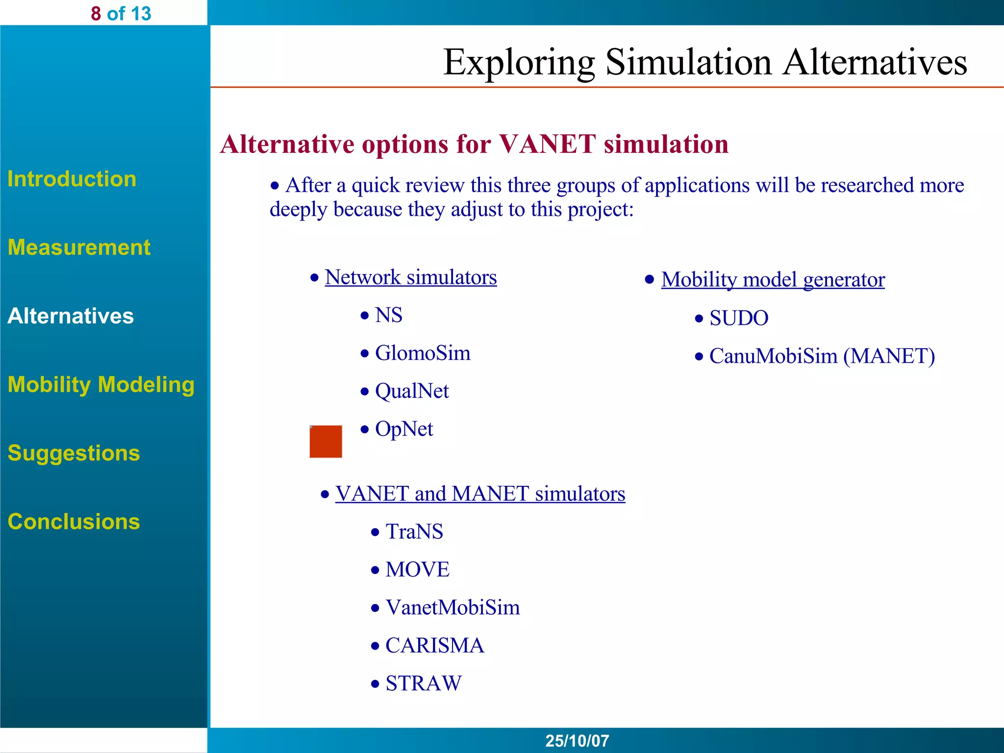 VANET Simulation - Jamal Toutouh | PPT | Computer Networking | Computing
