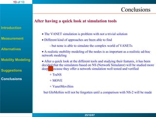 VANET Simulation - Jamal Toutouh | PPT | Computer Networking | Computing