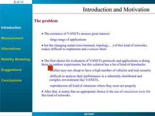 VANET Simulation - Jamal Toutouh | PPT | Computer Networking | Computing