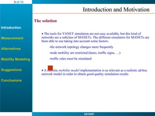 VANET Simulation - Jamal Toutouh | PPT | Computer Networking | Computing