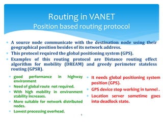 Vanet routing protocols issues and challenges | PPTX