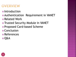 VANET Security and Trust | PPT