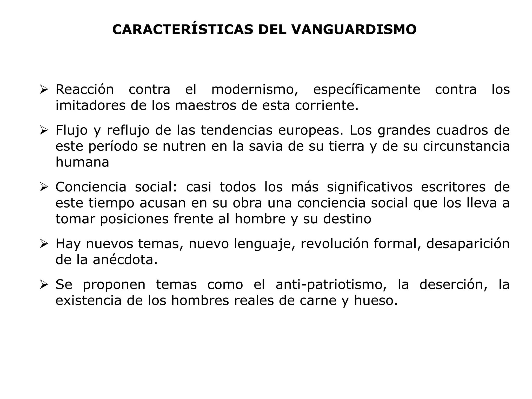 Vanguardia origen, el boom y post vanguardia | PPT