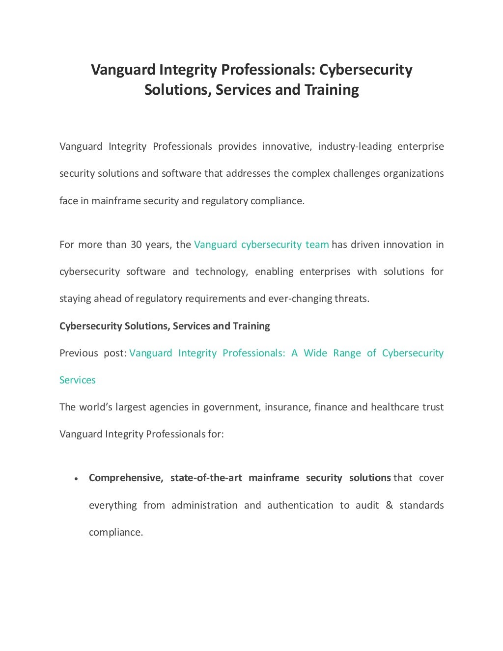 Vanguard Integrity Professionals - cybersecurity solutions, services ...