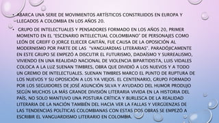 Vanguardismo en colombia | PPTX