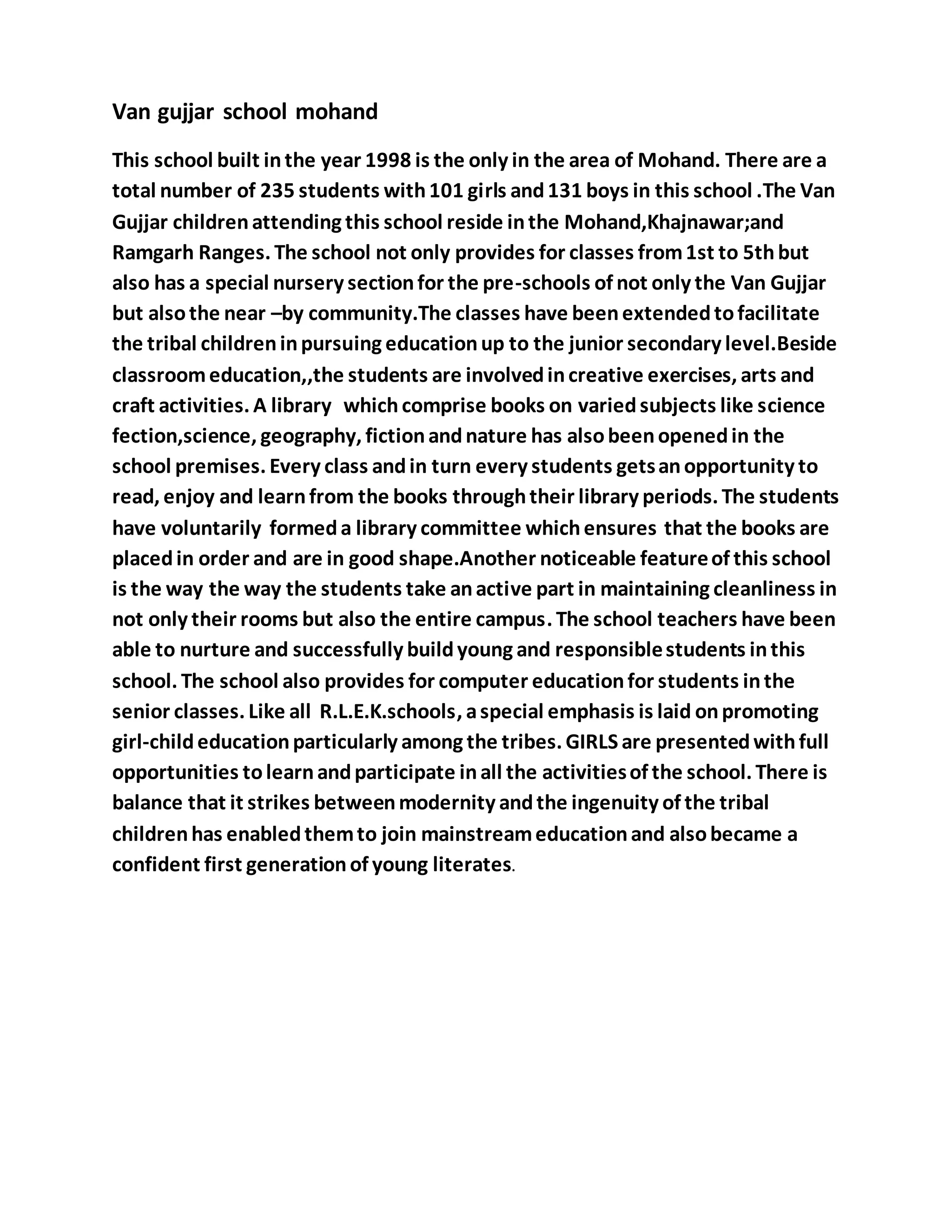 Van gujjar school mohand | PDF