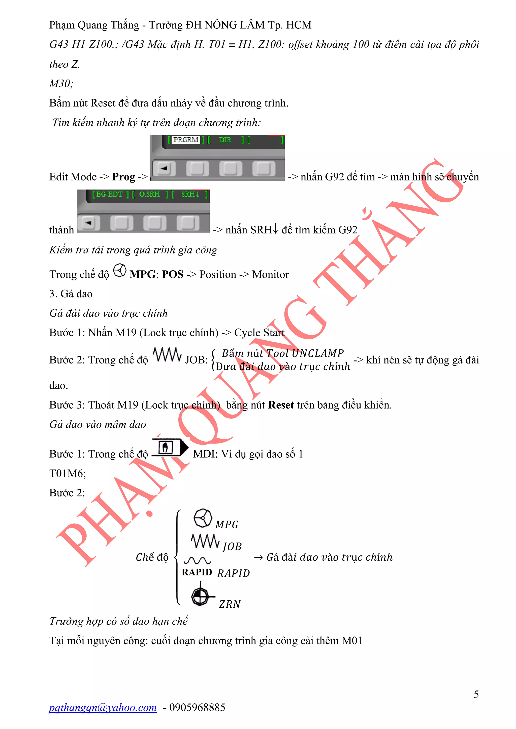 Van hanh may phay | PDF