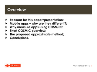 Measuring the functional size of mobile apps with COSMIC FP | PPTX | Computer Software and ...