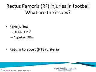 Dr. Frank van Hellemondt: Epidemiology of Rectus Femoris injuries in ...