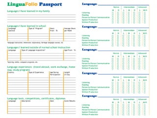 Vanhouten Chiang Linguafolio Self Assessment | PPT