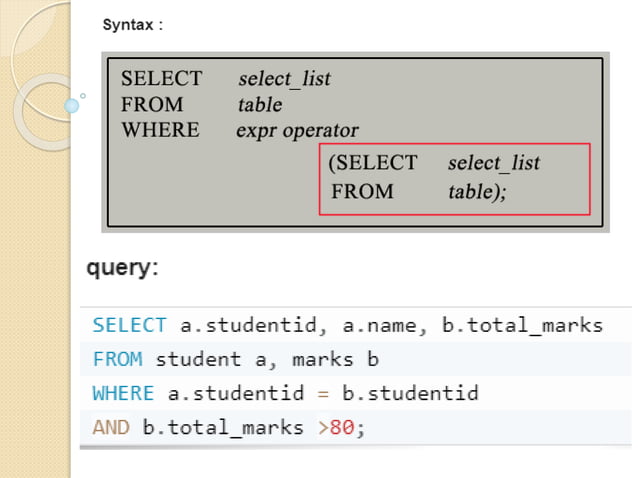 Joins And Subqueries In Big Data Analysis Pptx Databases Computer