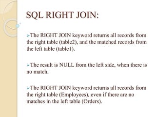 joins and subqueries in big data analysis | PPTX