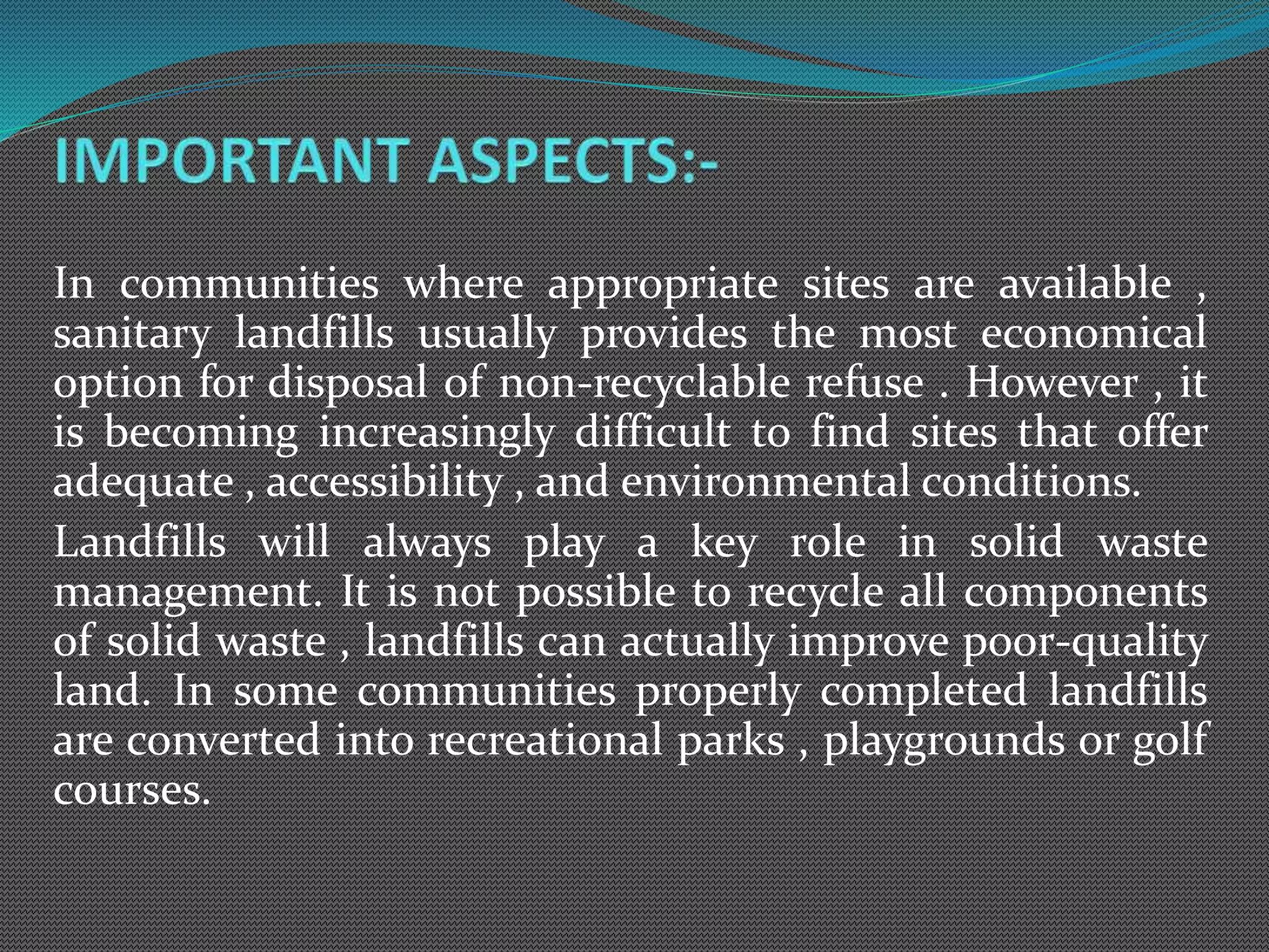 solid waste management to landfills | PPTX