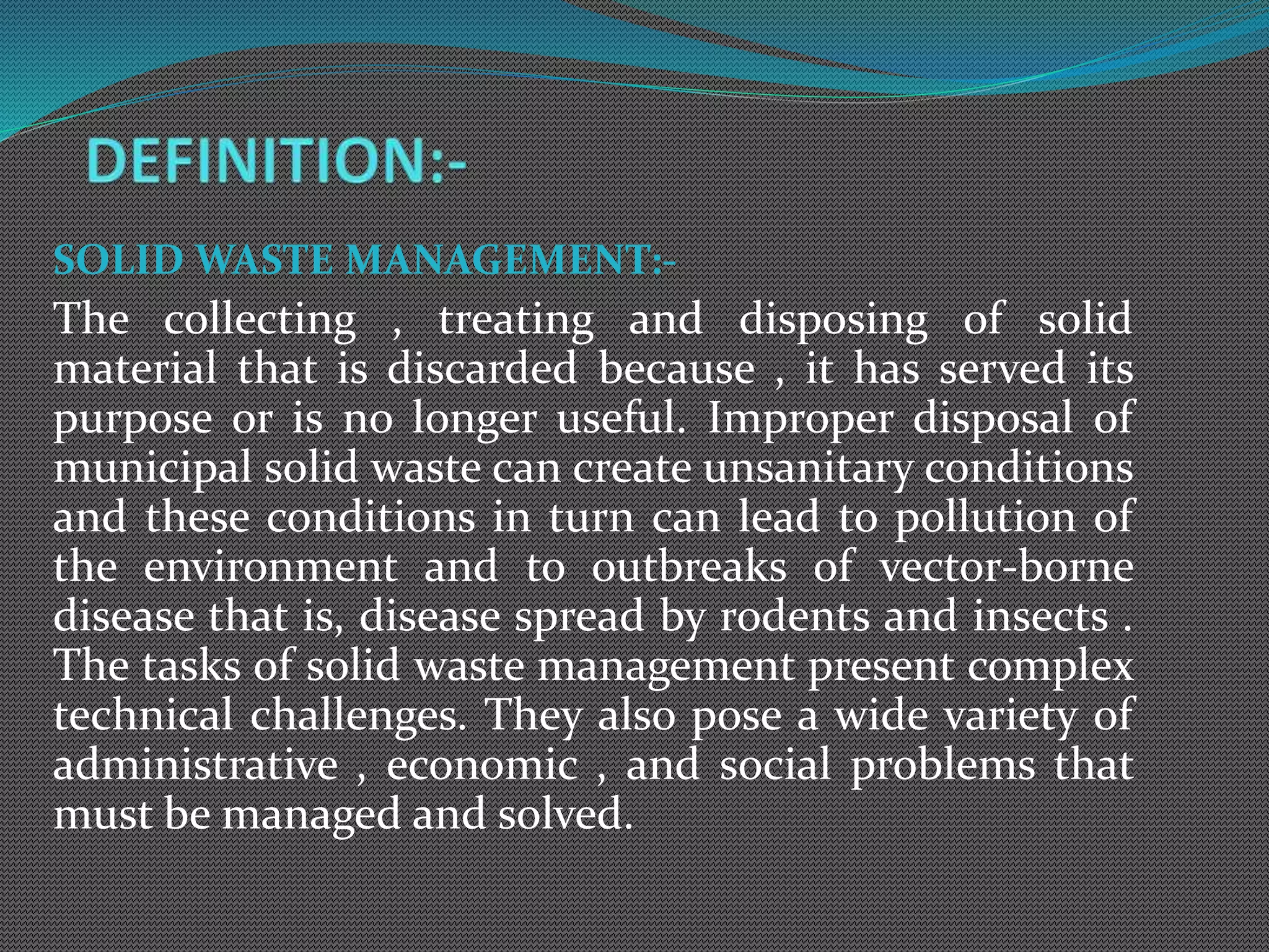 solid waste management to landfills | PPTX