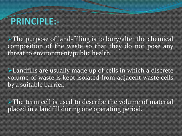 solid waste management to landfills | PPTX