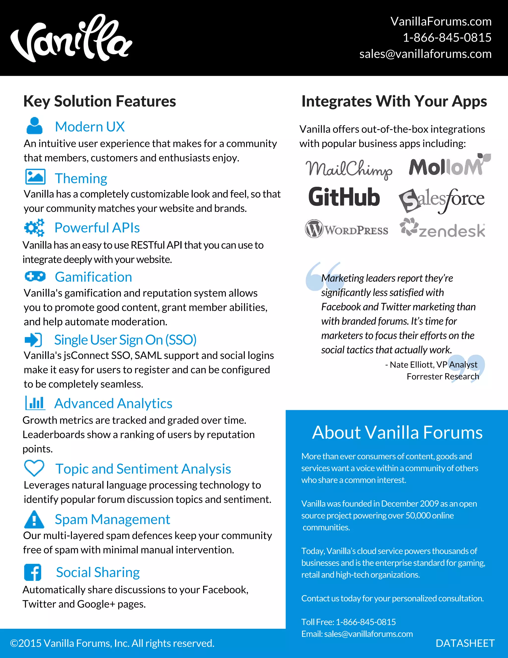 Vanilla Forums Datasheet | PDF