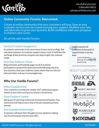 Vanilla Forums Datasheet | PDF