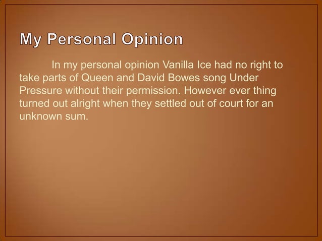 Vanilla ice vs Queen and David Bowe | PPTX