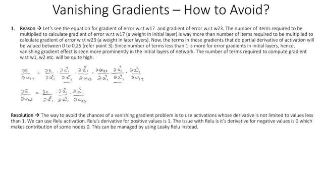Vanishing & Exploding Gradients | PPT