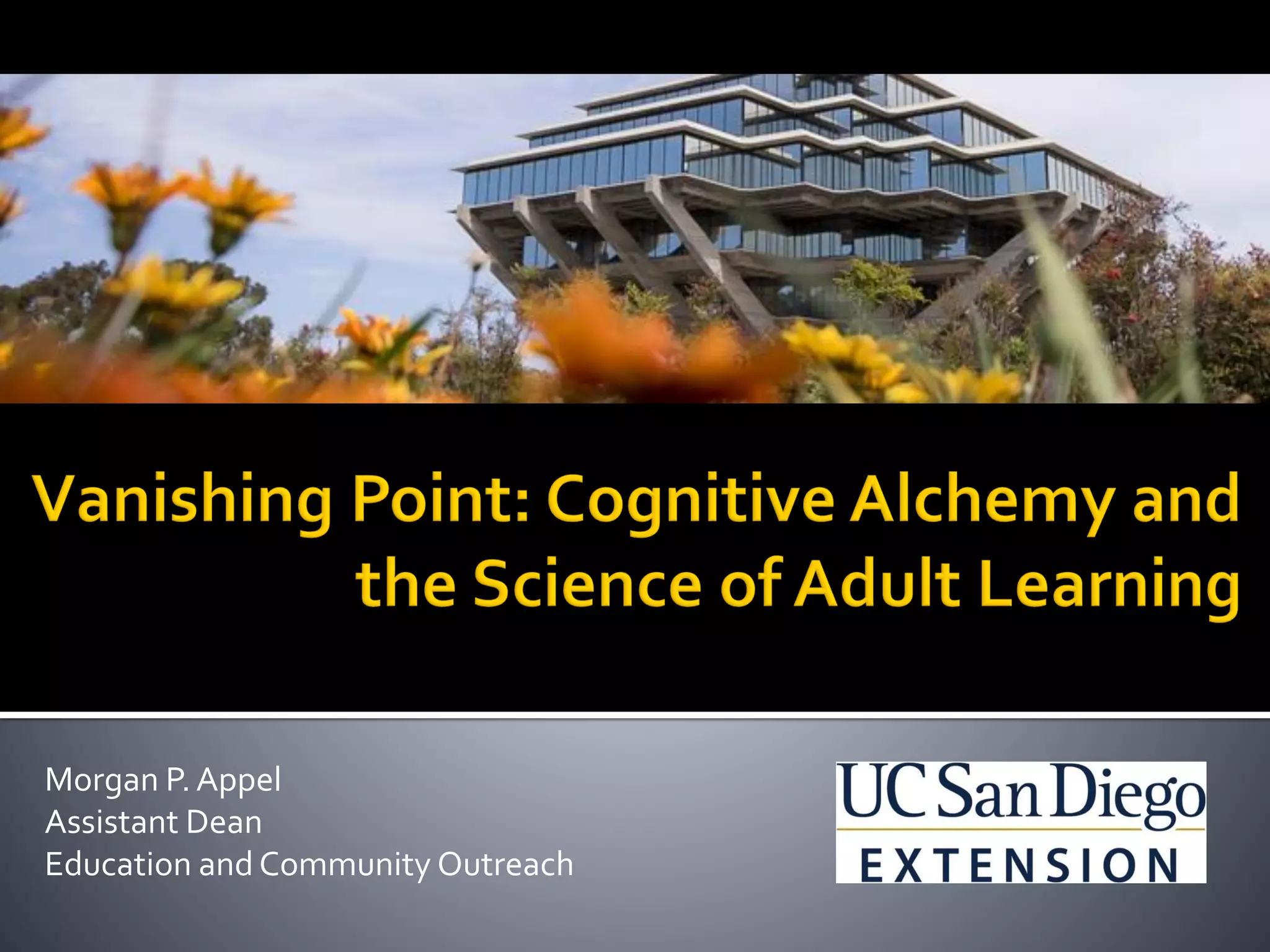 Vanishing Point: Cognitive Alchemy and the Science of Adult Learning | PPT