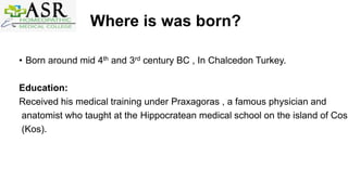 The father of anatomy and a great anatomist Herophilus | PDF