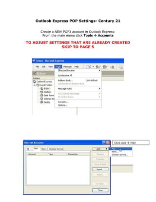 Vanity email outlook express set up guide | PDF