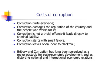 International conventions against corruption and draft-measures against ...