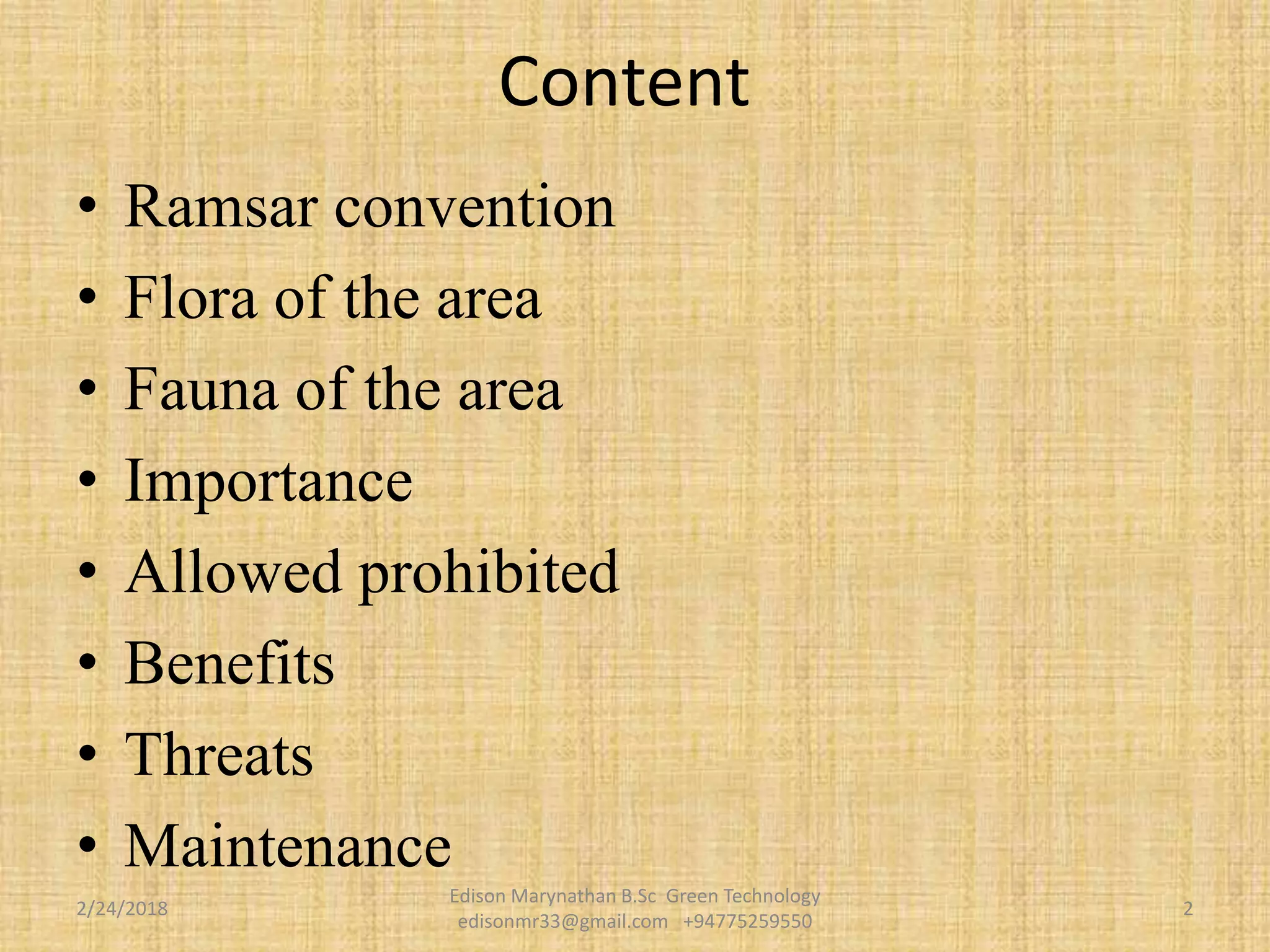 Vankalai wetland | PPTX