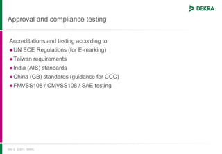 DEKRA Certification on regulations of automotive lighting | PDF