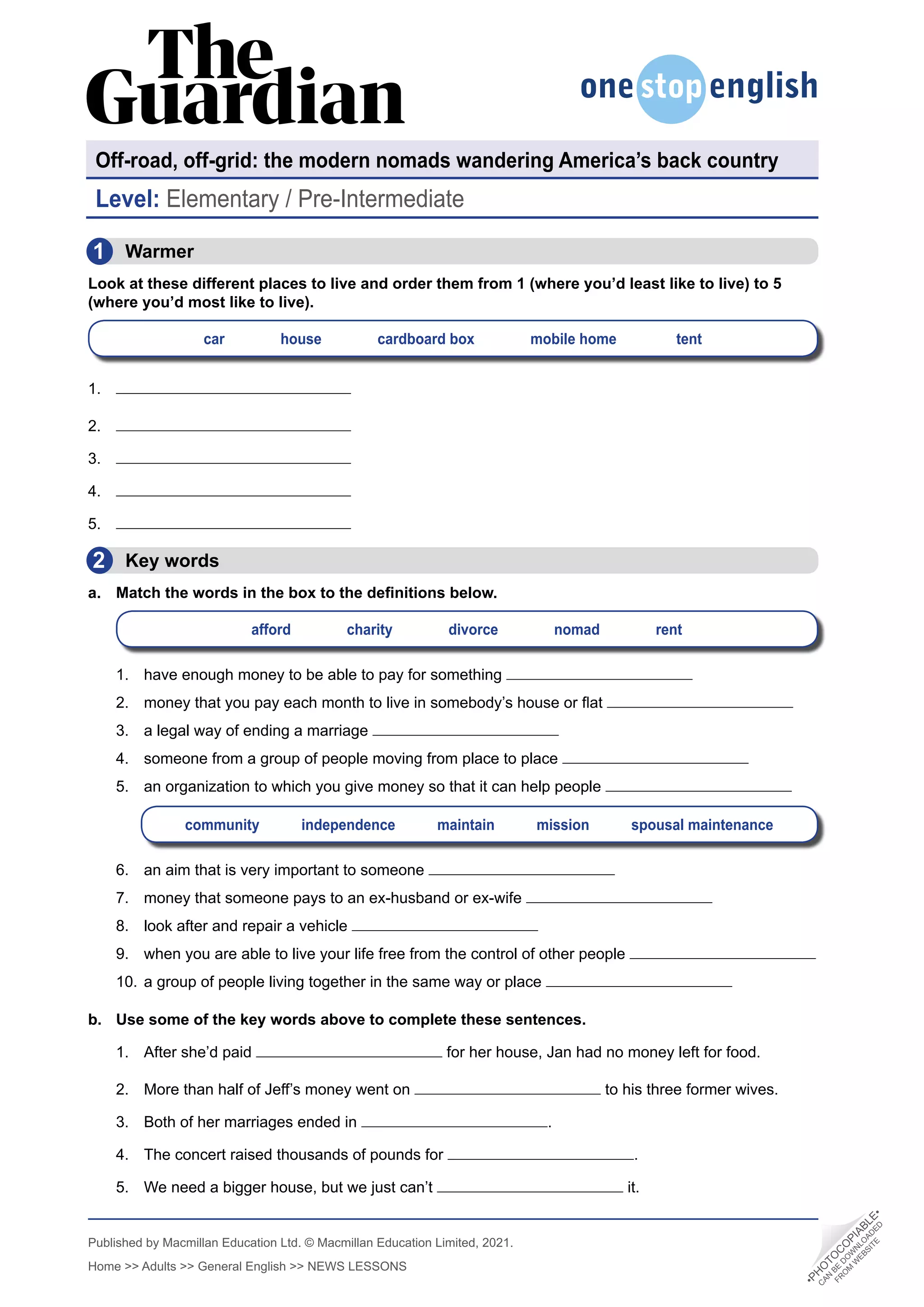 Van Life (Elementary) .pdf | Frugal Living | Personal Finance