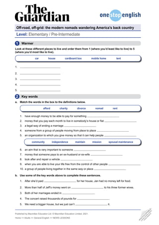 Van Life (Elementary) .pdf | Frugal Living | Personal Finance
