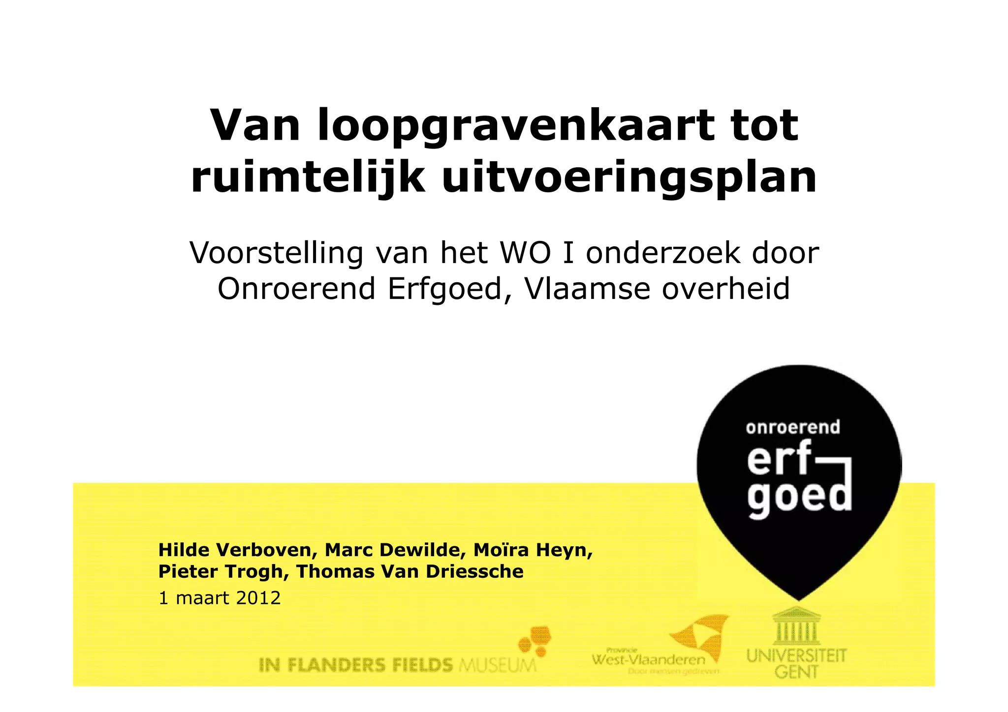 Van loopgravenkaart tot RUP (Hilde Verboven, Marc Dewilde, Moira Heyn ...