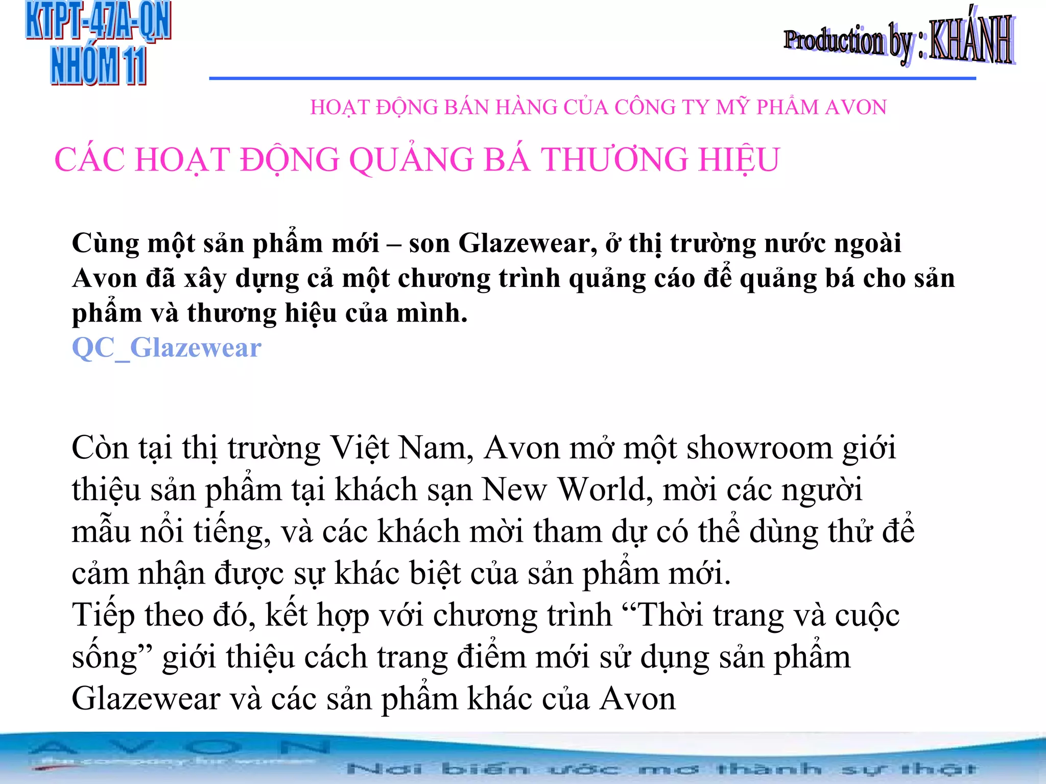 Kế hoạch marketing avon | PPT