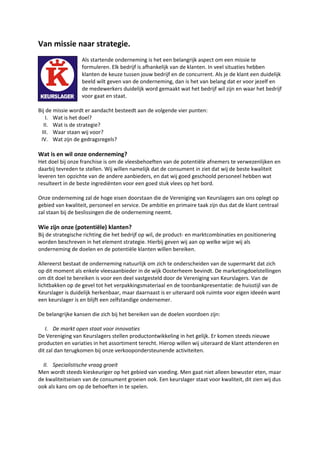Van Missie Naar Strategie | DOC | Business | Business and Finance