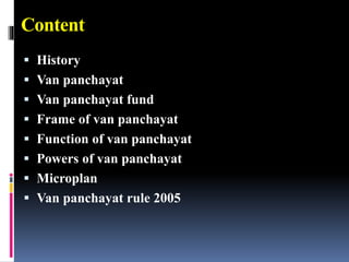 Uttarakhand Van panchayat | PPTX