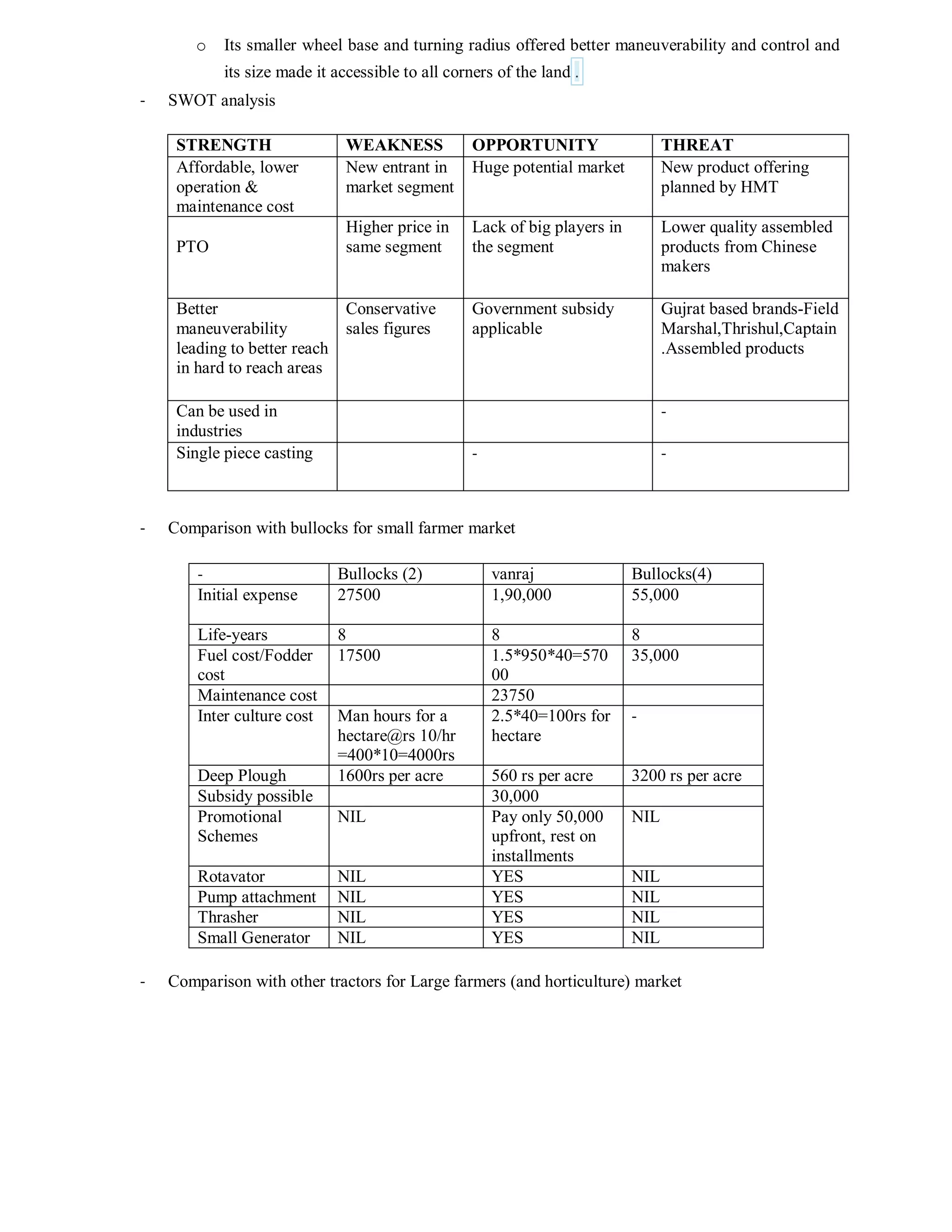 Vanraj tractor case analysis | PDF