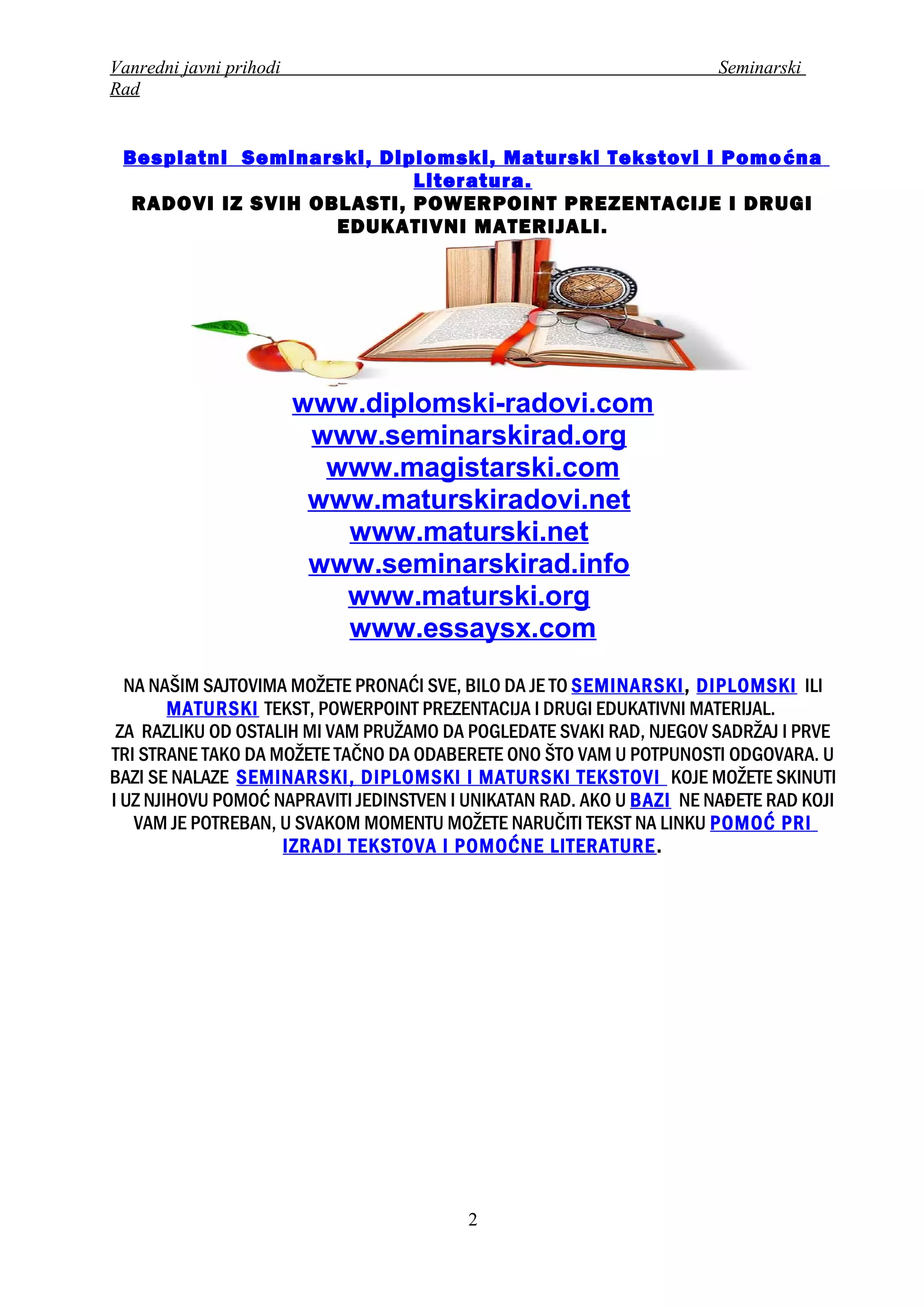 Vanredni javni prihodi | PDF