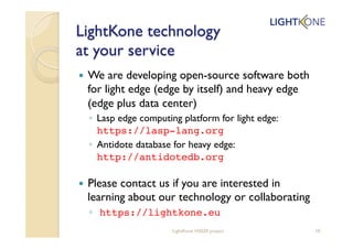 Lightkone project : Lightweight computation for networks at the edge | PDF