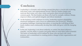 Presentation on topic leadership for the college | PPTX