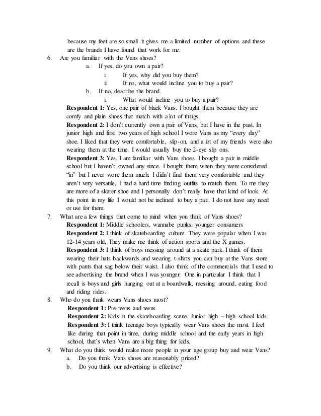 Vans Marketing Research Final Paper