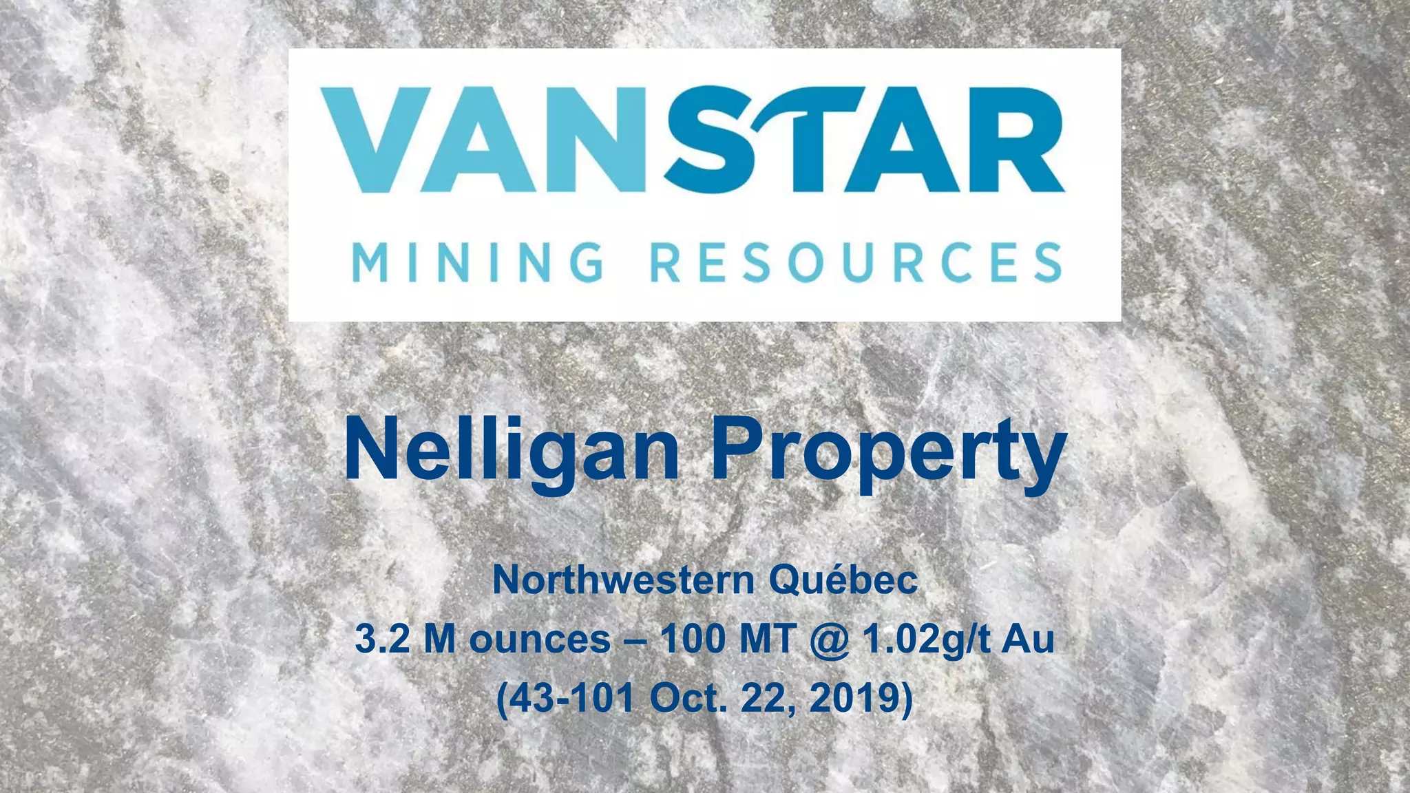 Vanstar (VSR:tsxv): Nelligan Project Presentation | PDF