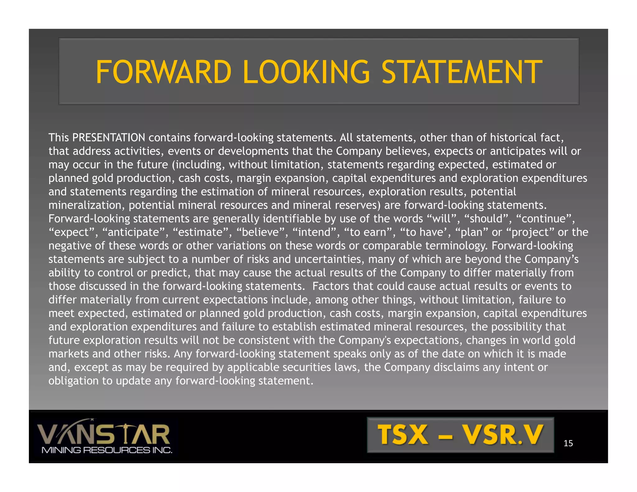 Vanstar Resources - VSR-V - Investor Presentation | PPT