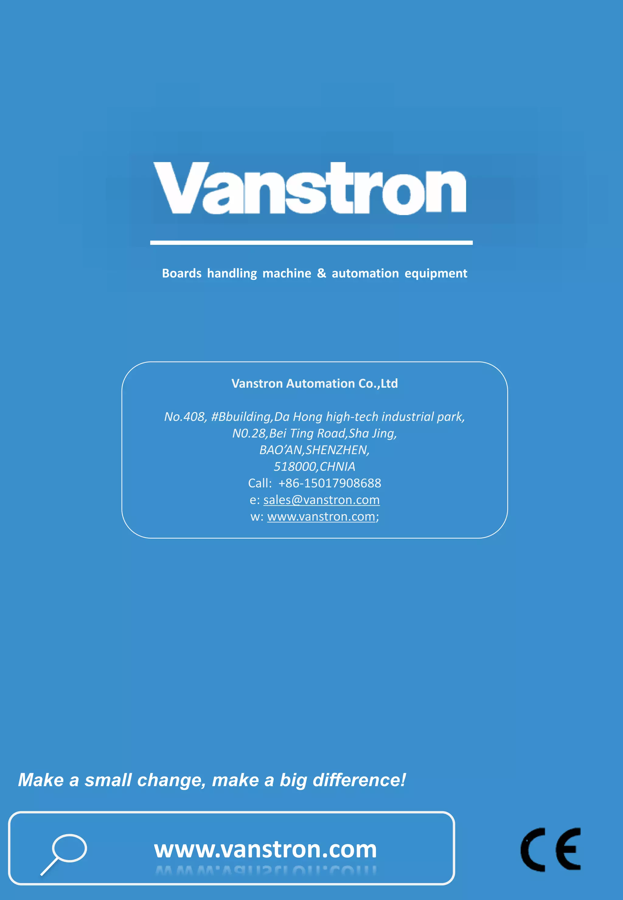 Vanstron automation's full range of SMT boards handling machine | PPTX