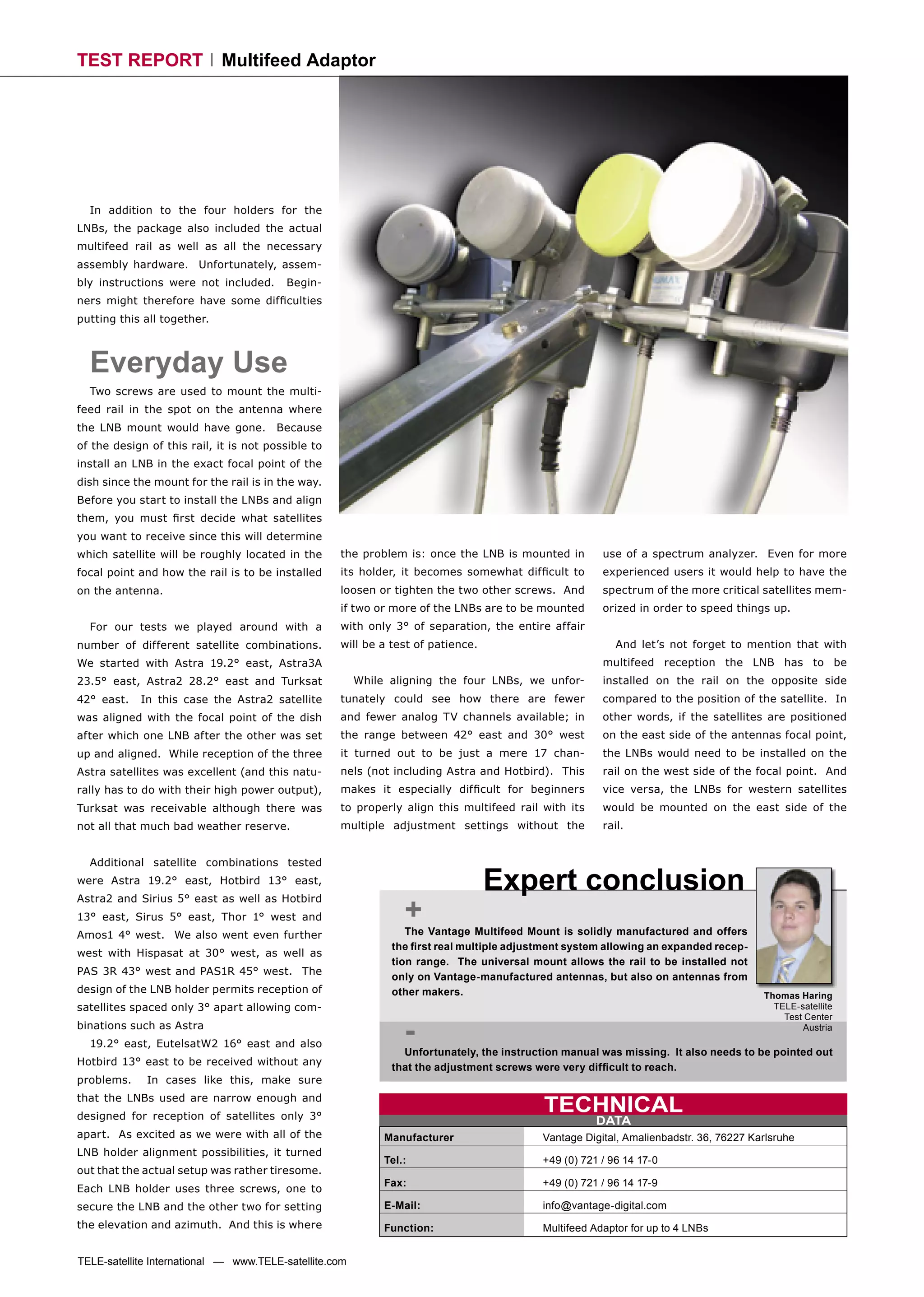 Vantage Multifeed | PDF