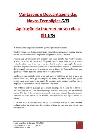 Vantagens e desvantagens da internet | PDF