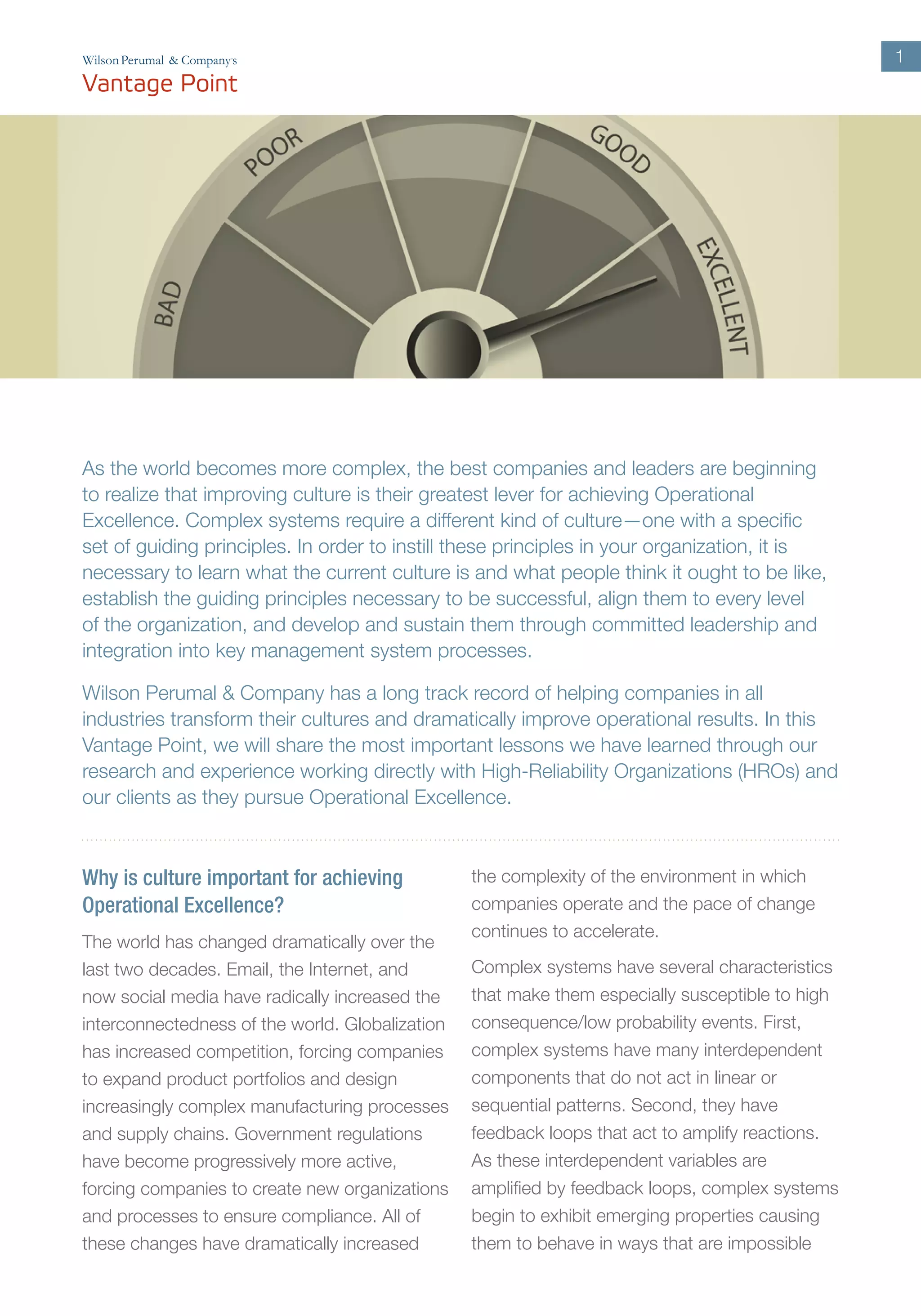 Creating a Culture of Operational Discipline that leads to Operational ...