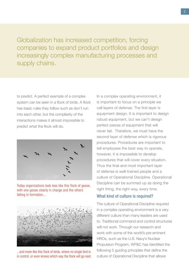 Creating a Culture of Operational Discipline that leads to Operational ...