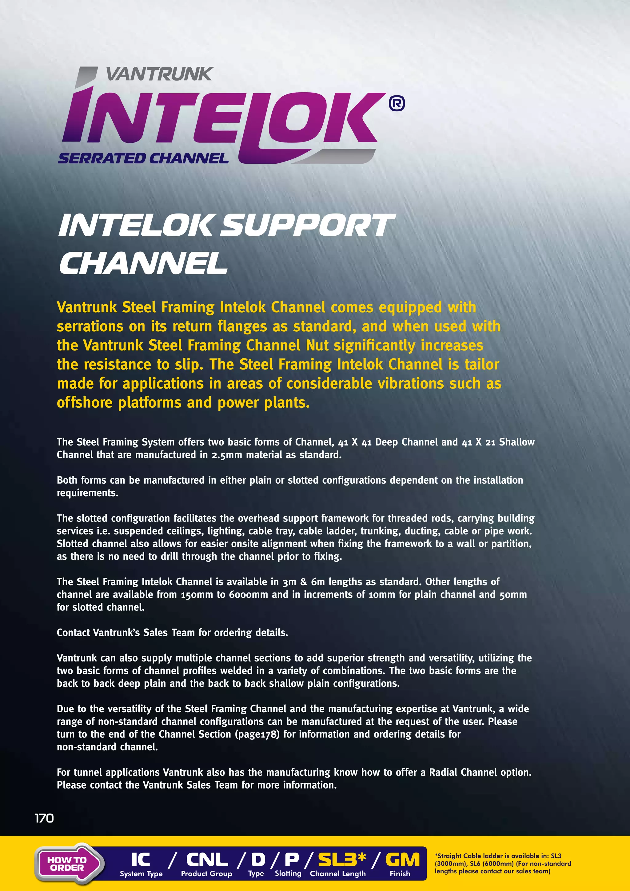 Vantrunk Intelok Support Channel - Steel Framing Intelok Channel | PDF