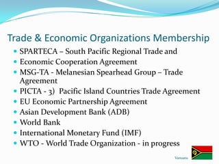 Vanuatu Country Brief 2013 | PPT