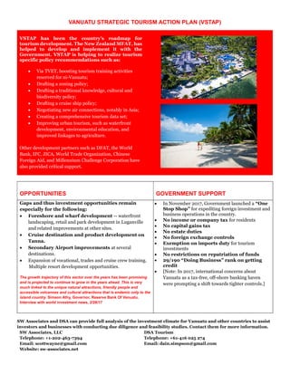 Destination Investment Brief: Vanuatu | PDF